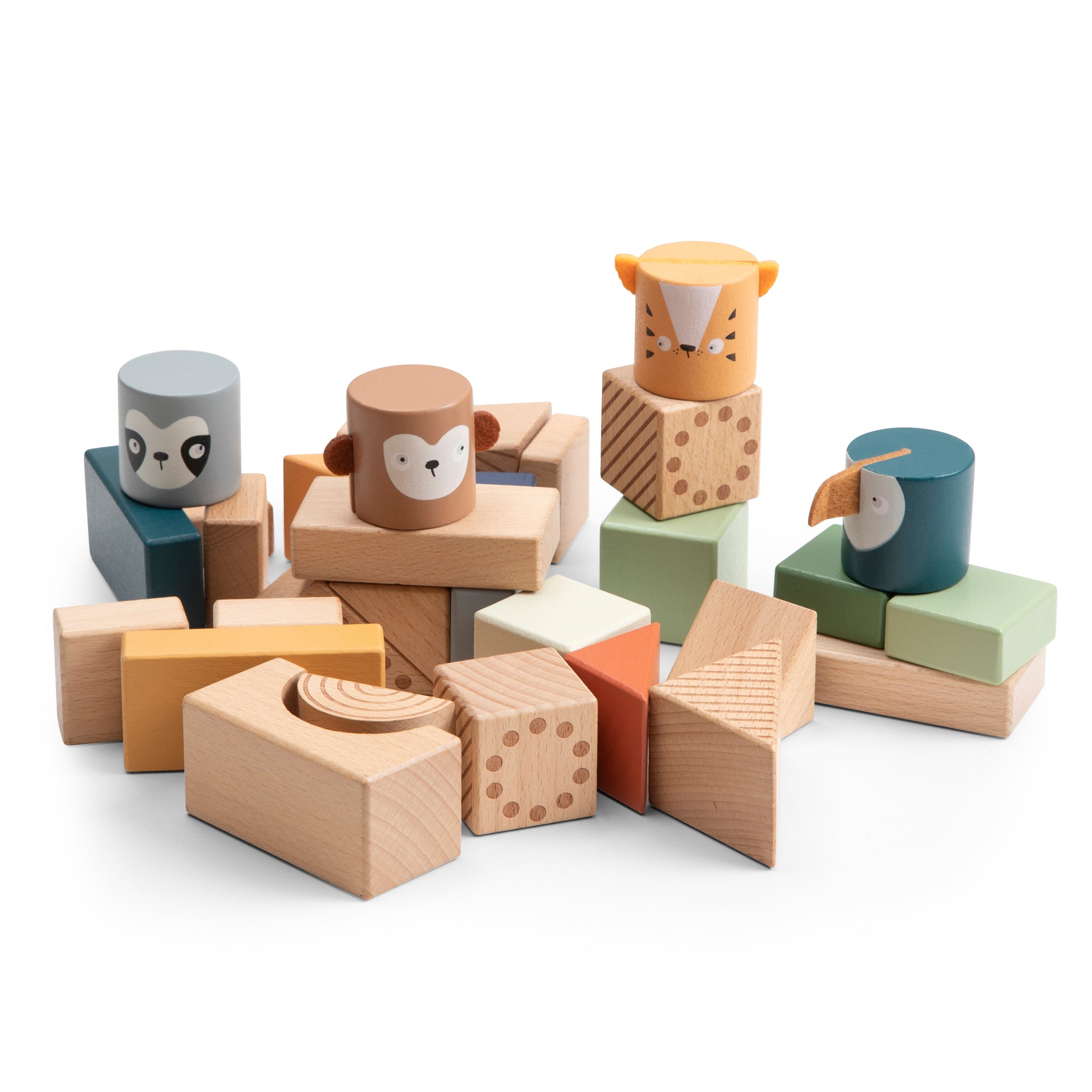 Wildlife, totem stacking blocks - Wooden totem stacking blocks - Multi ...